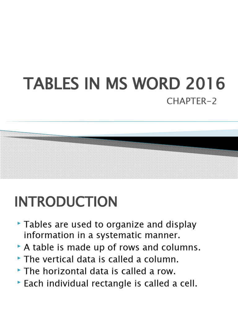 Mastering Tables in MS Word 2016 | PDF | Computing