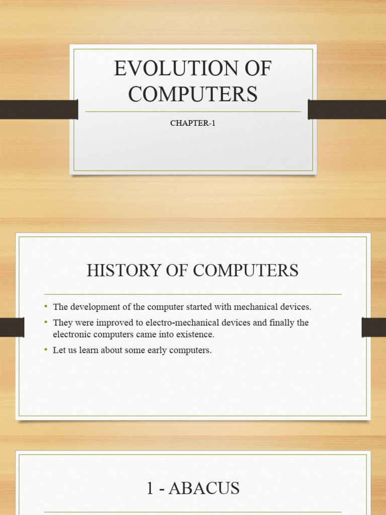 CH 1 Evolution of Computers Presentation | PDF | Engineering | Computer ...
