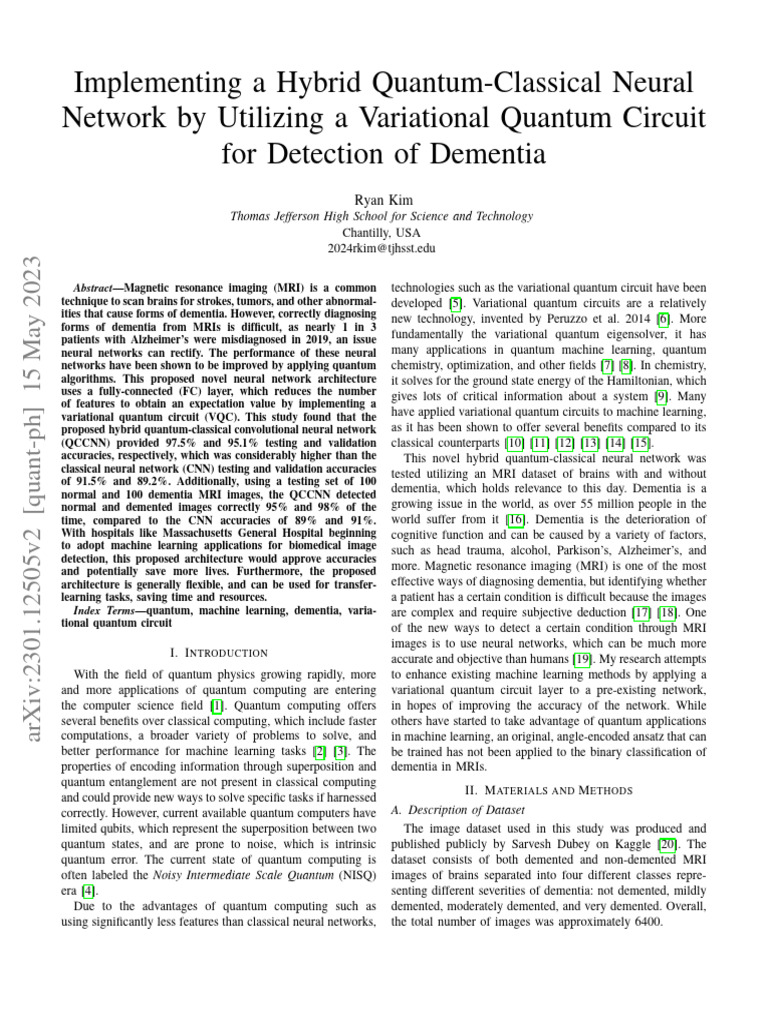 Implementing A Hybrid Quantum-Classical Neural | PDF | Accuracy And Precision | Artificial ...