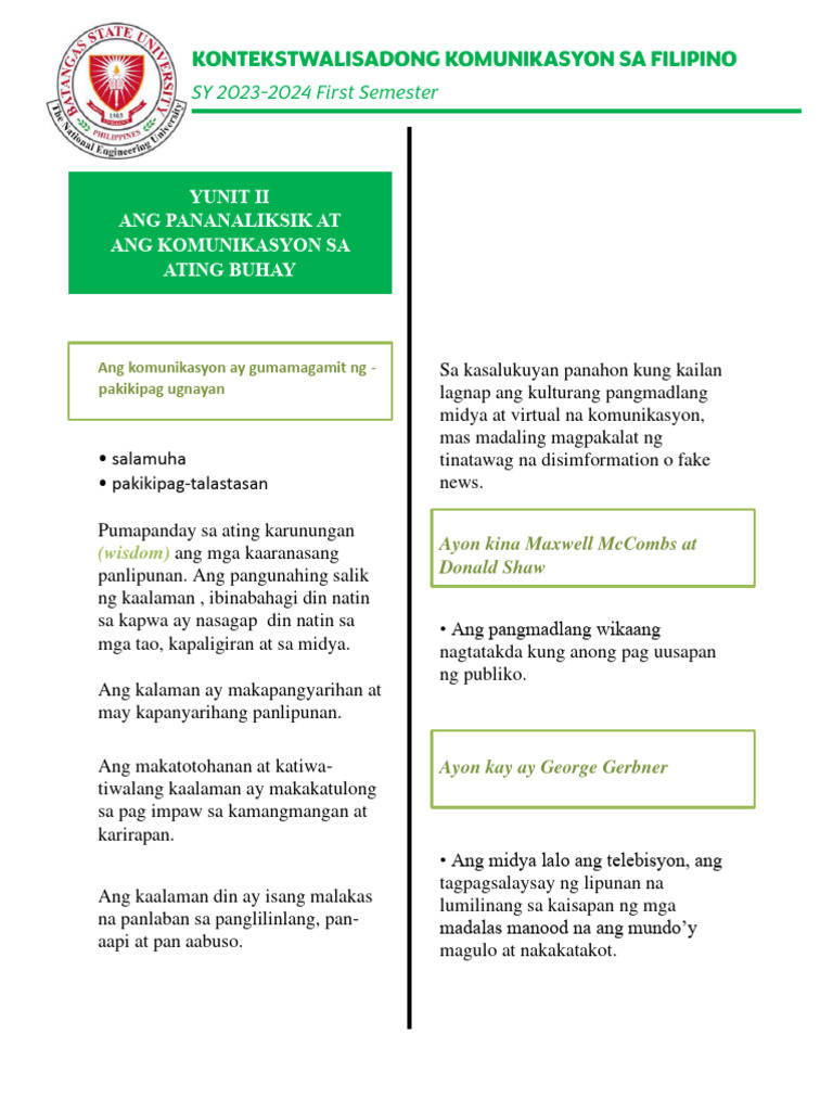 Fili Yunit 1 2 | PDF