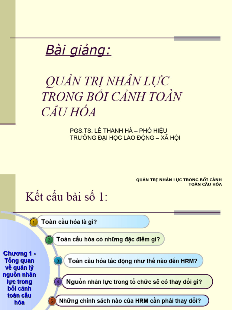 Bài giảng QTNL toàn cầu hóa | PDF