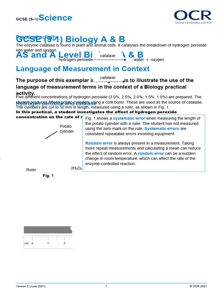 GCSE Science Practical Guide | PDF | Accuracy And Precision ...