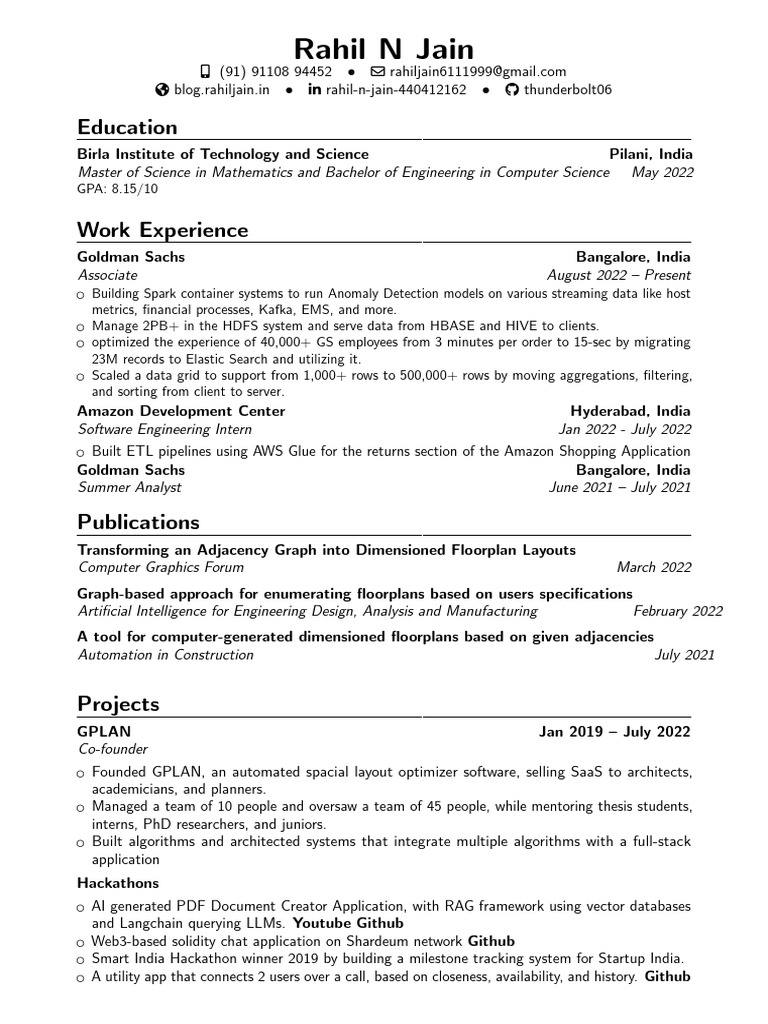 Rahil Resume 2024 | PDF | Artificial Intelligence | Intelligence (AI) & Semantics