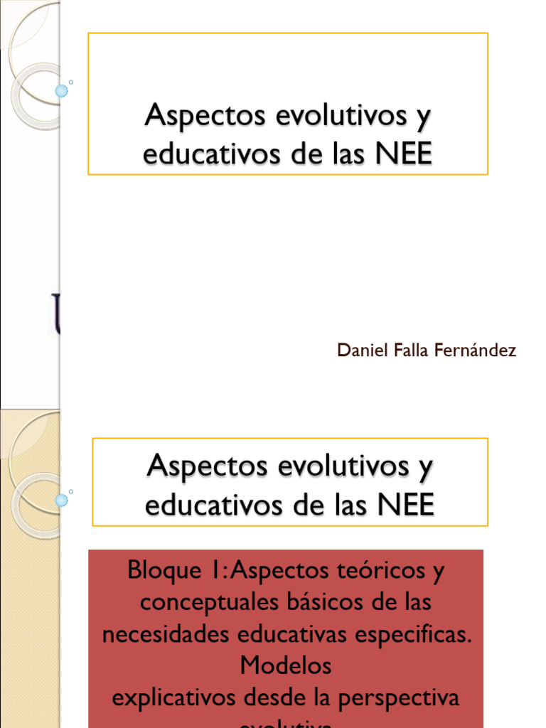 Tema 1. Aspectos Evolutivos y Educativos de Las Nee | PDF | Educación especial | Inclusión ...