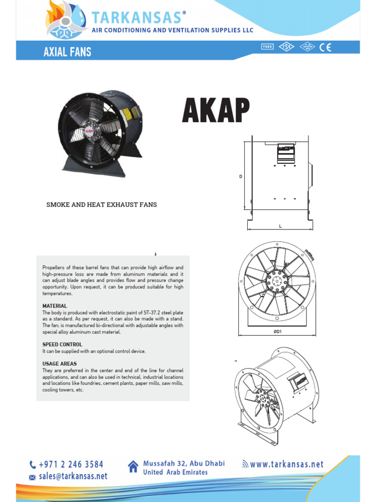AKAP SMOKE AND HEAT EXHAUST FANS Tarkansas | PDF | Electricity | Mechanical Engineering