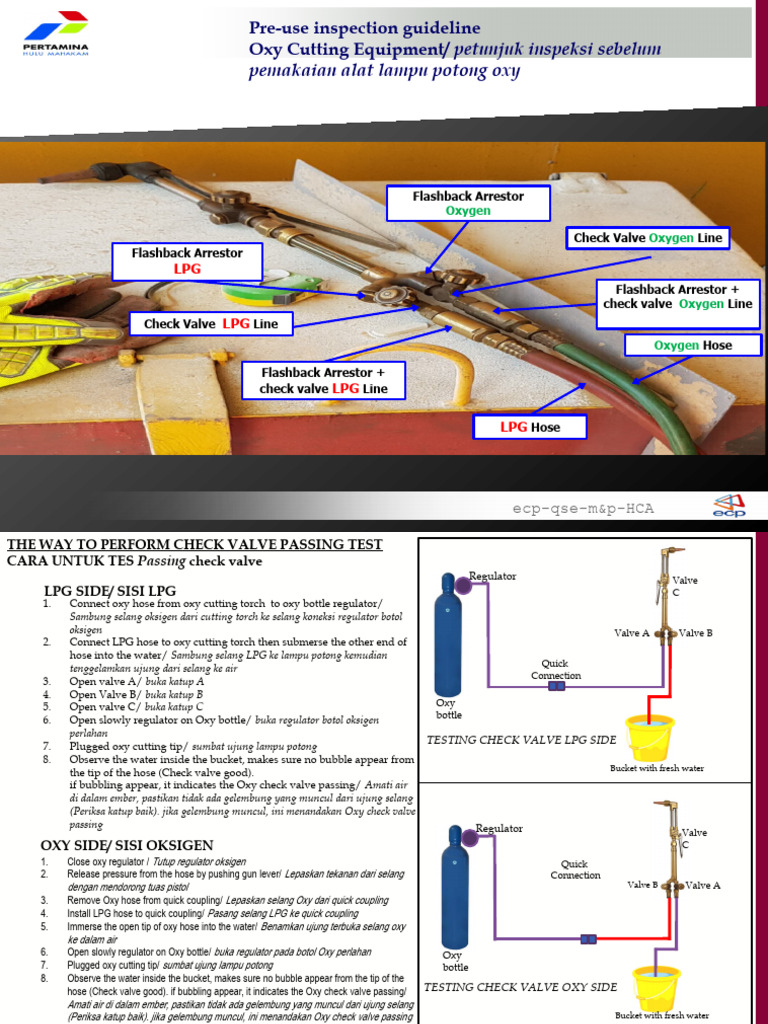 Pre-use inspection guideline - Oxy Cutting Equipment | PDF