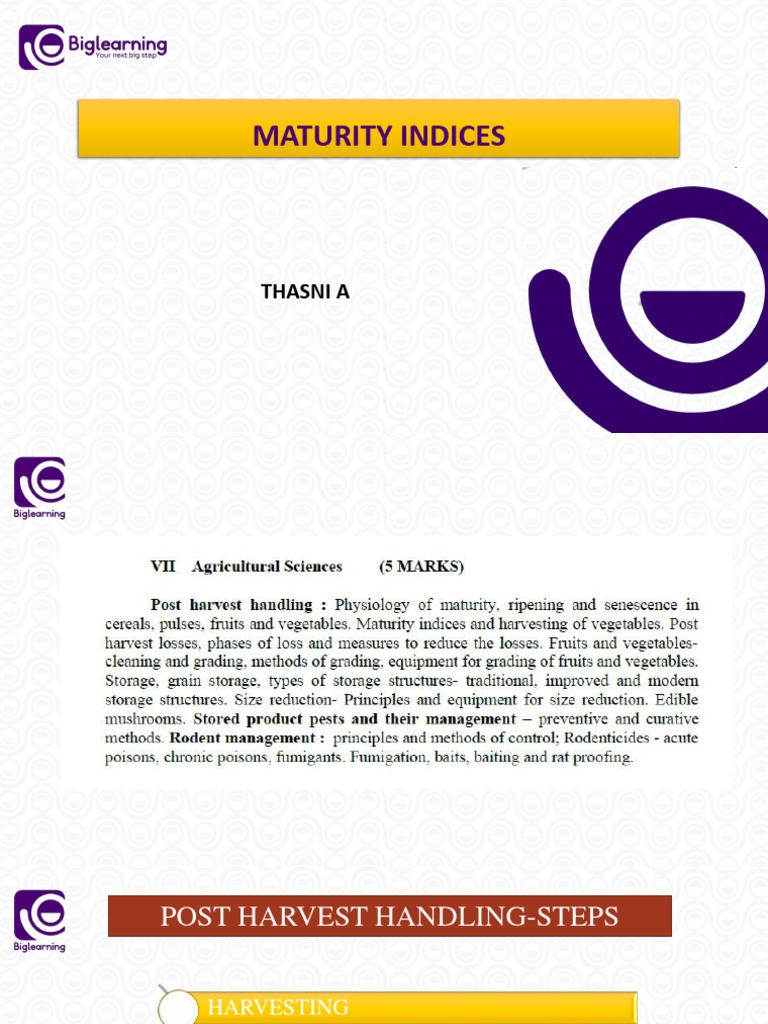 Maturity Indices | PDF | Food Ingredients | Fruit