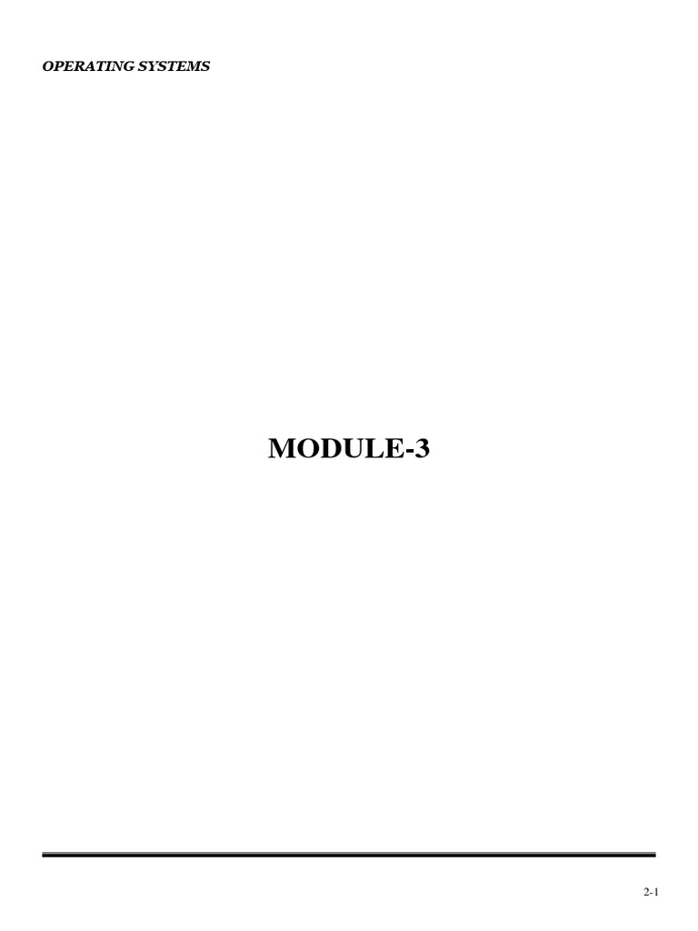 OS Module-3 Notes | PDF | Process (Computing) | Computing