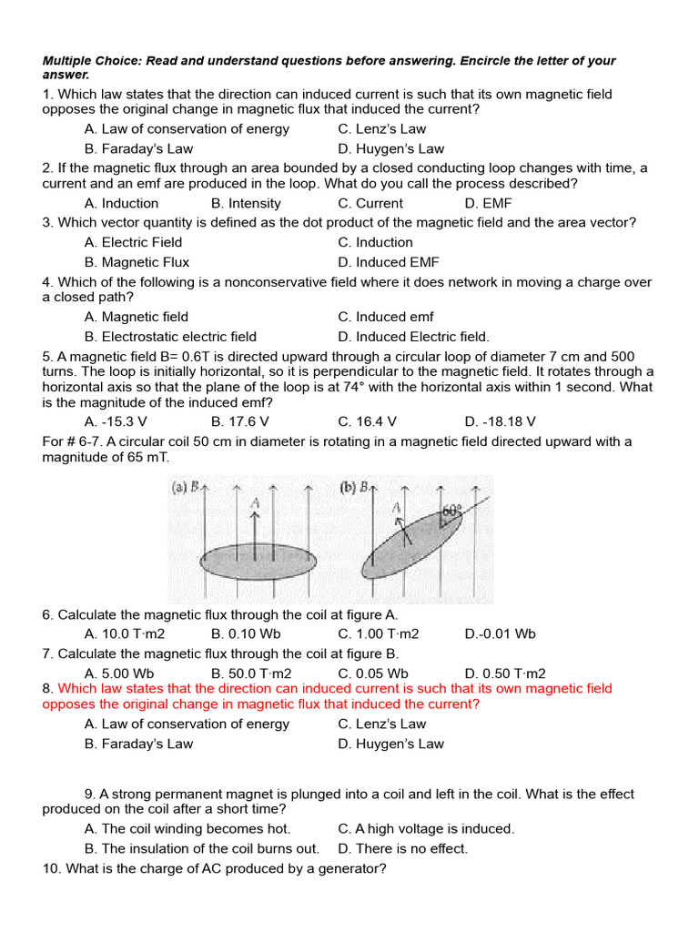 Multiple Choice: Read and Understand Questions Before Answering ...