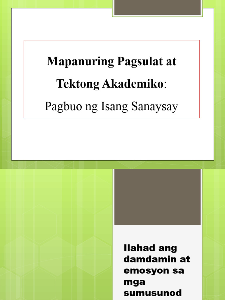 Mapanuring Pagsulat | PDF