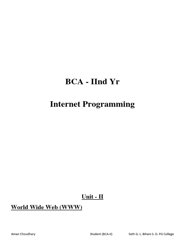 Unit 2 Ip | PDF | World Wide Web | Internet & Web