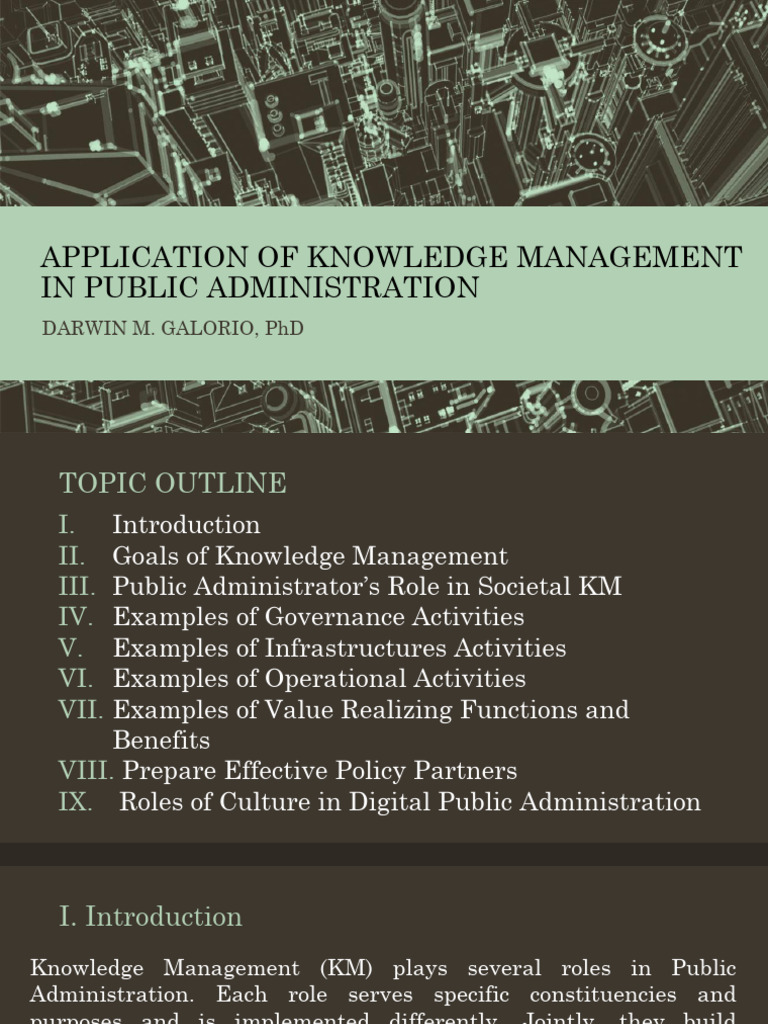 Application of Knowledge Management in Public Administration | PDF | Knowledge Management ...