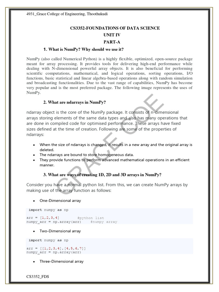 II CSE CS3352 FDS QB Unit4 | PDF | Computer Programming | Computing