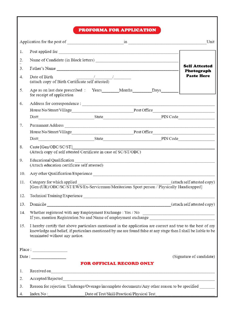 Air Force Group C Recruitment 2024 Appliation Form | PDF
