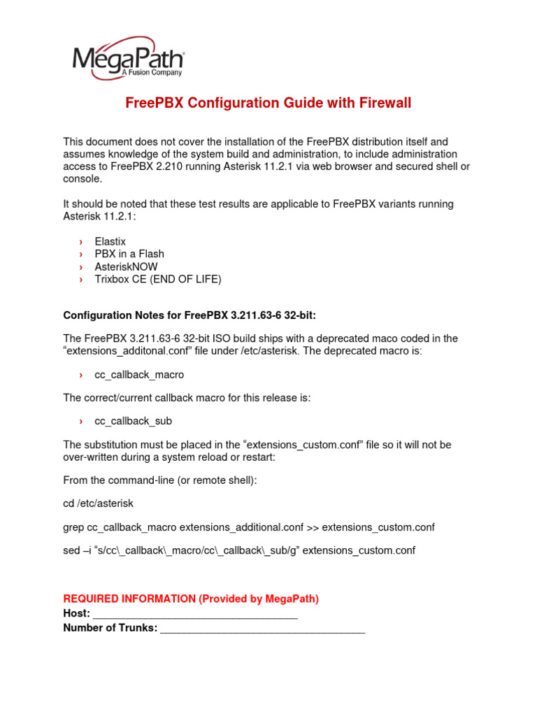 SIP Guide FreePBX No EdgeMarc | PDF | Computing | Computer Science
