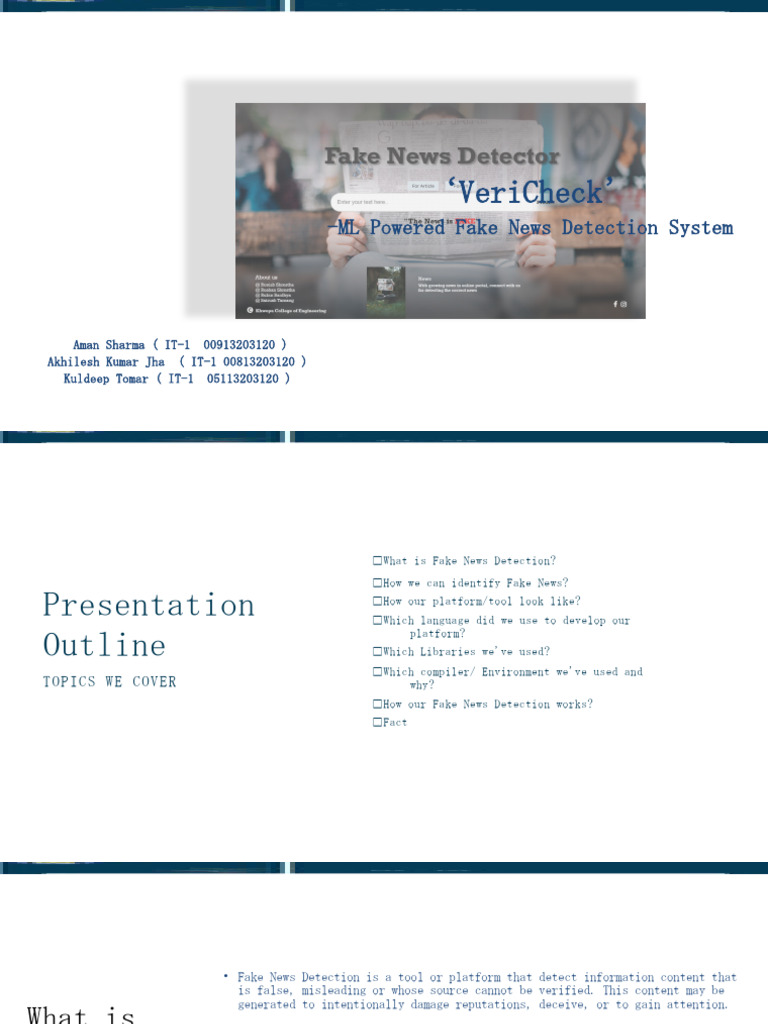 Final Presentation Fake News Detection | PDF | Machine Learning ...
