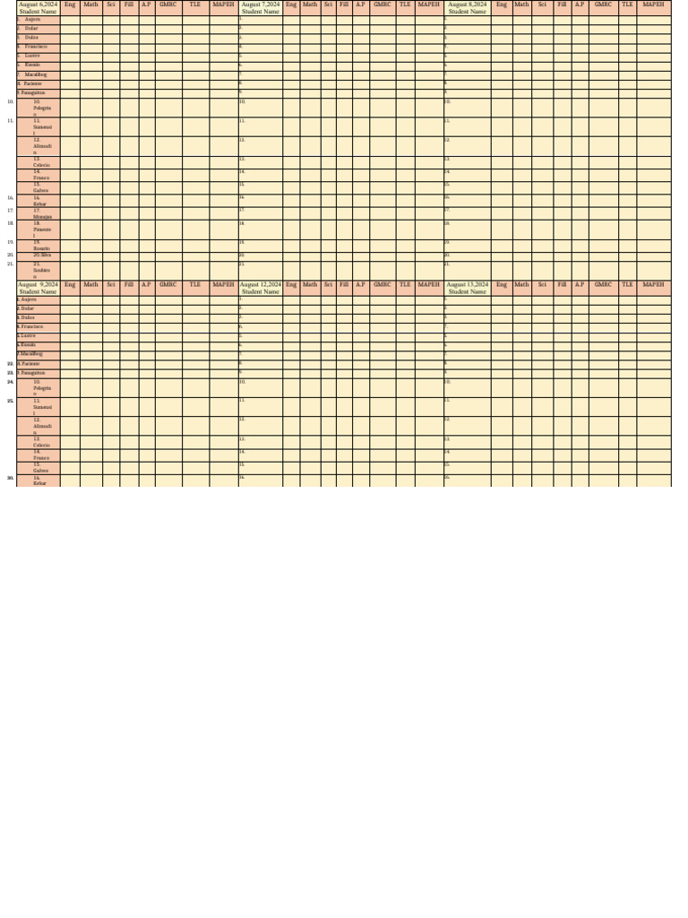 ATTENDANCE SHEET - Copy | PDF