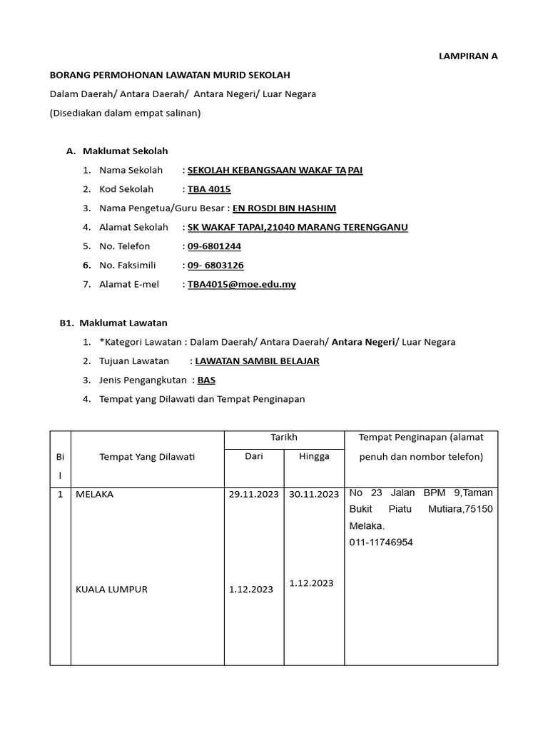 Lawatan Tahun 6 2023 | PDF