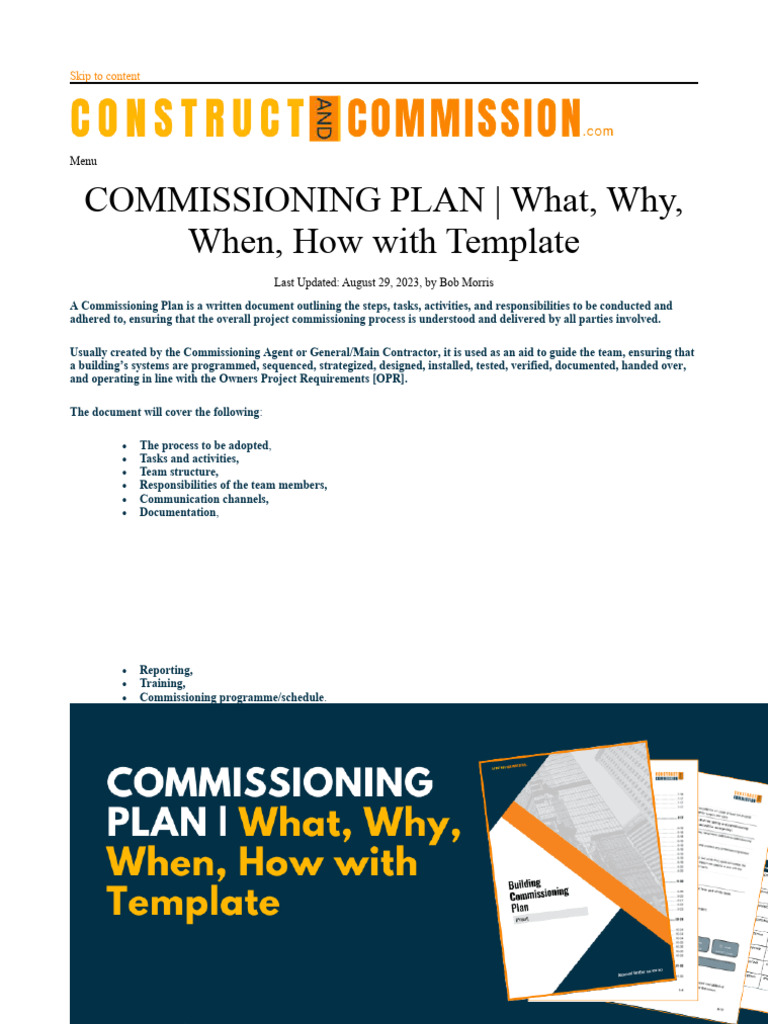 COMMISSIONING PLAN | PDF | Computing