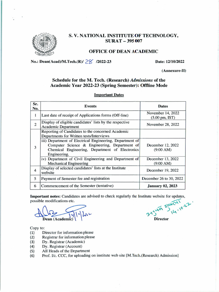 M Tech (R) Brochure 2022-23 - Spring | PDF | Engineering