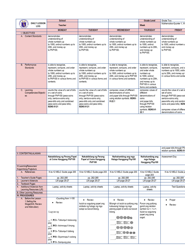 WEEK5-DLL-MATH (1) | PDF