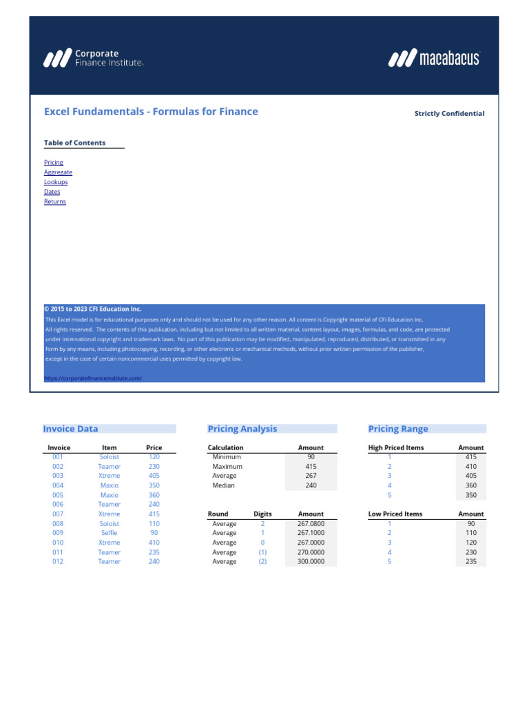 Excel Fundamentals - Formulas For Finance (Complete) | PDF | Net ...