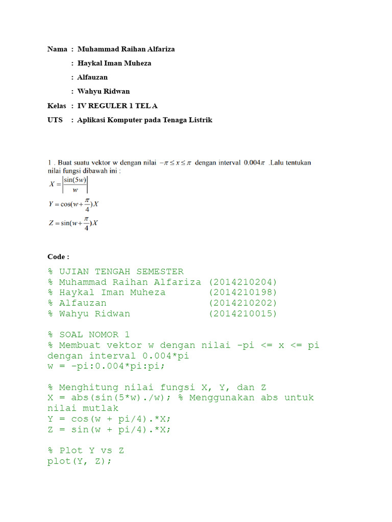 Uts Aplikasi Komputer Pada Tenaga Listrik New | PDF | Metode & Bahan ...