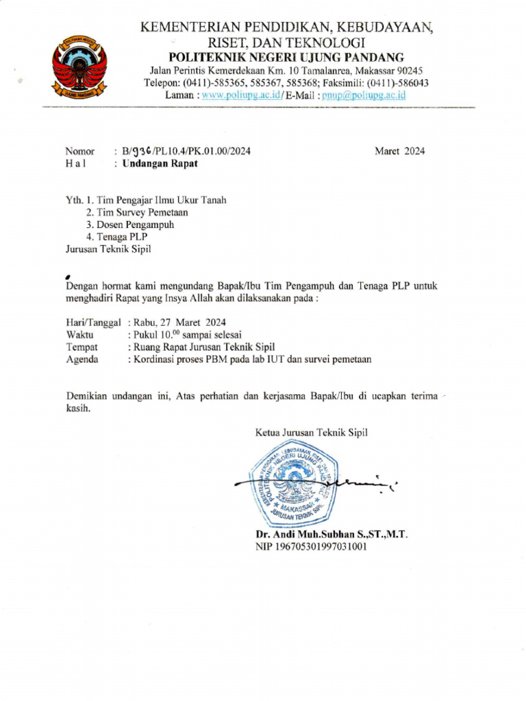 Undangan Rapat | PDF