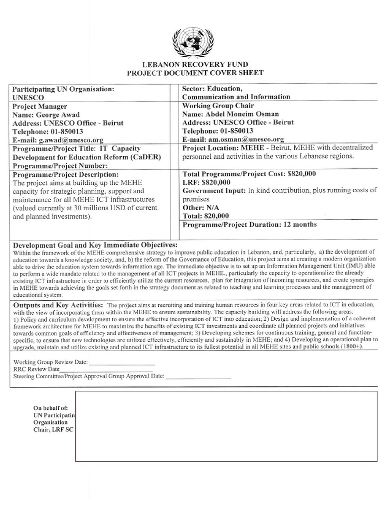 Enhancing Ict in Education Project Document | PDF