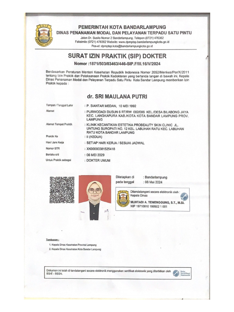 Surat Izin Praktik (Sip) Dokter 2 | PDF