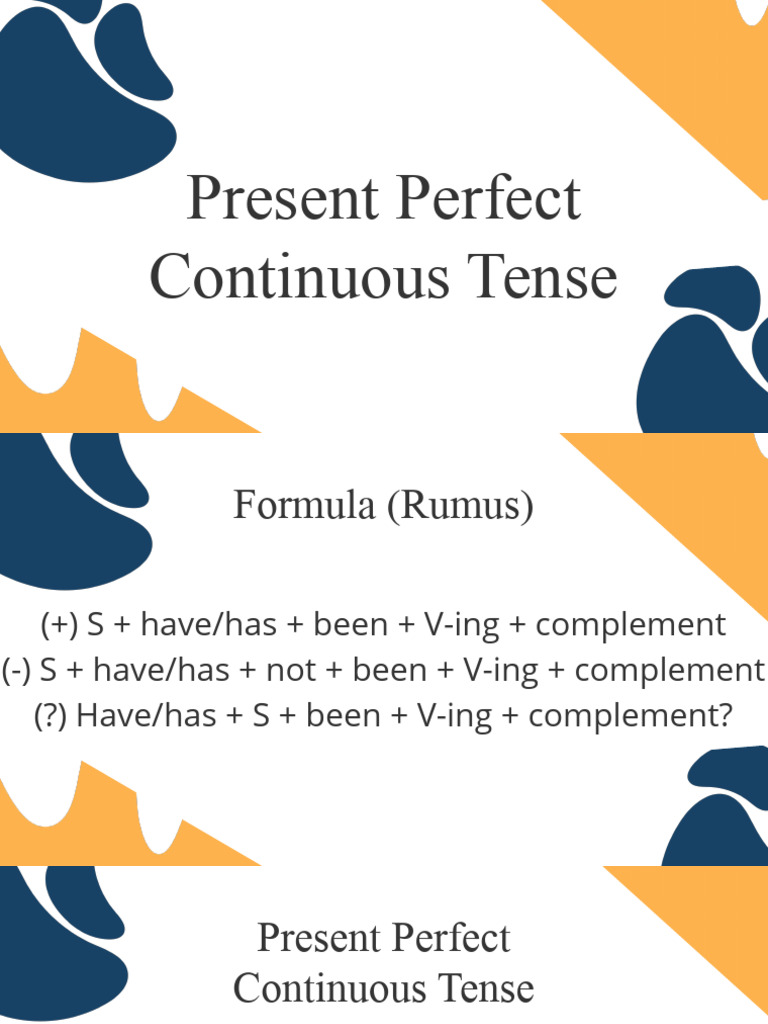 Present Perfect Continuous Tense Formula | PDF