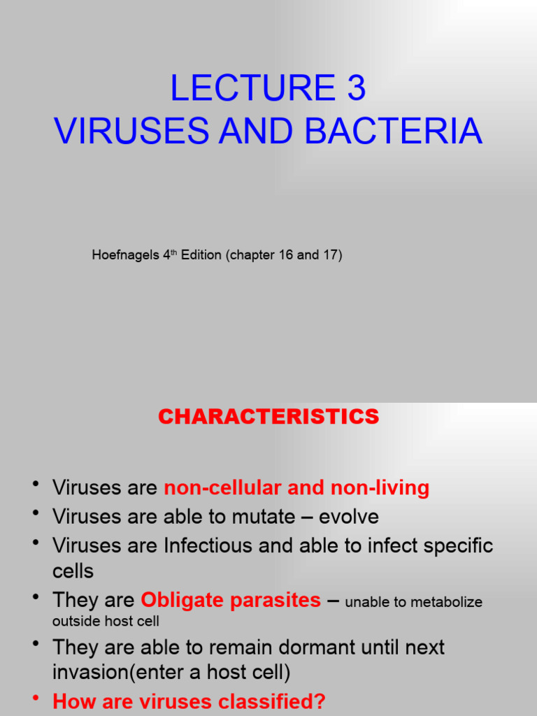 Lecture 3 Virus - Bact Adam | PDF | Virus | Archaea
