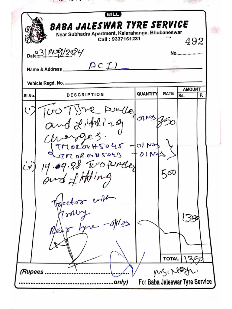 Tyre Bill. 492 | PDF
