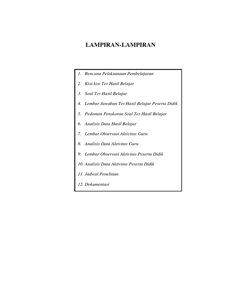 Contoh Lampiran PTK | PDF