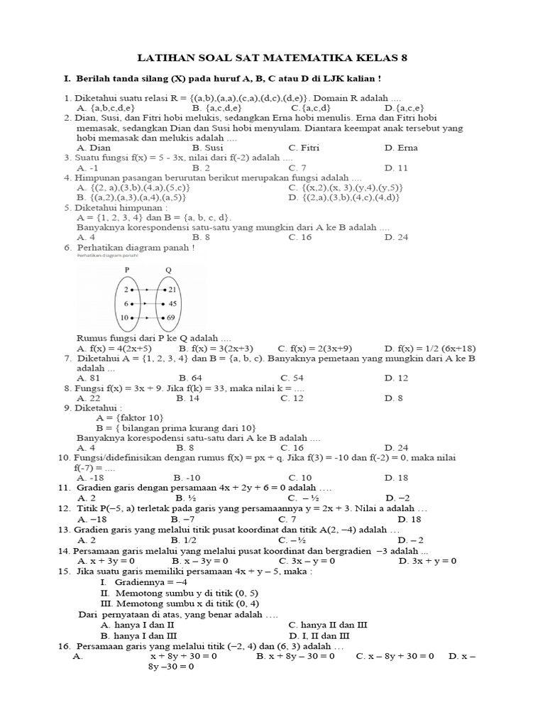 Latihan Soal Sat Mat | PDF