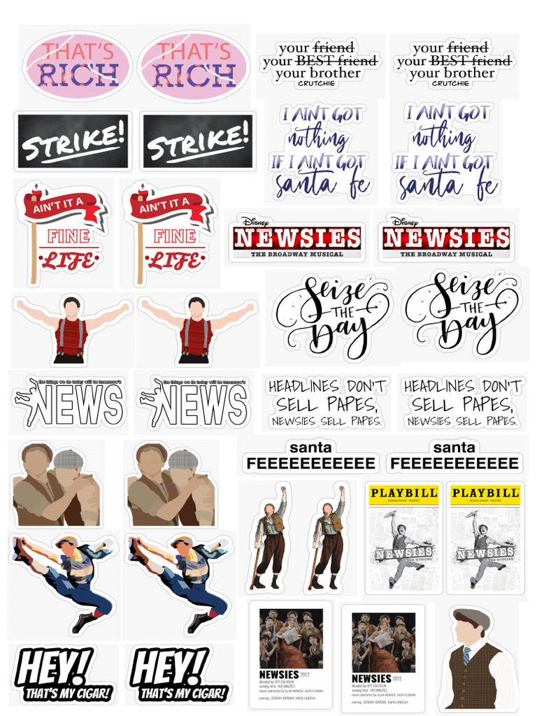 Pegatinas Newsies Completas | PDF