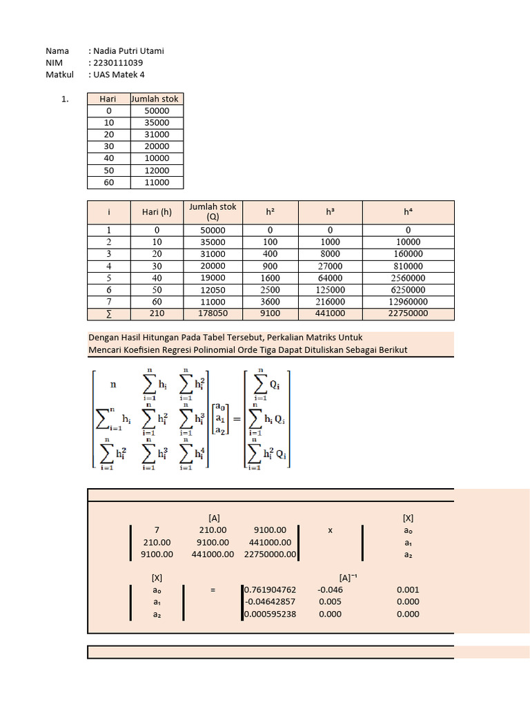 Nadia Putri Utami - UAS MATEK 4 | PDF