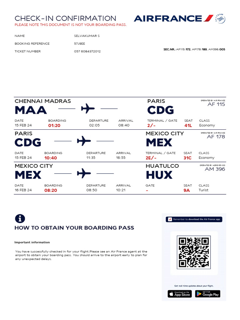 Check in Confirmation | PDF | Transport Companies | Civil Aviation