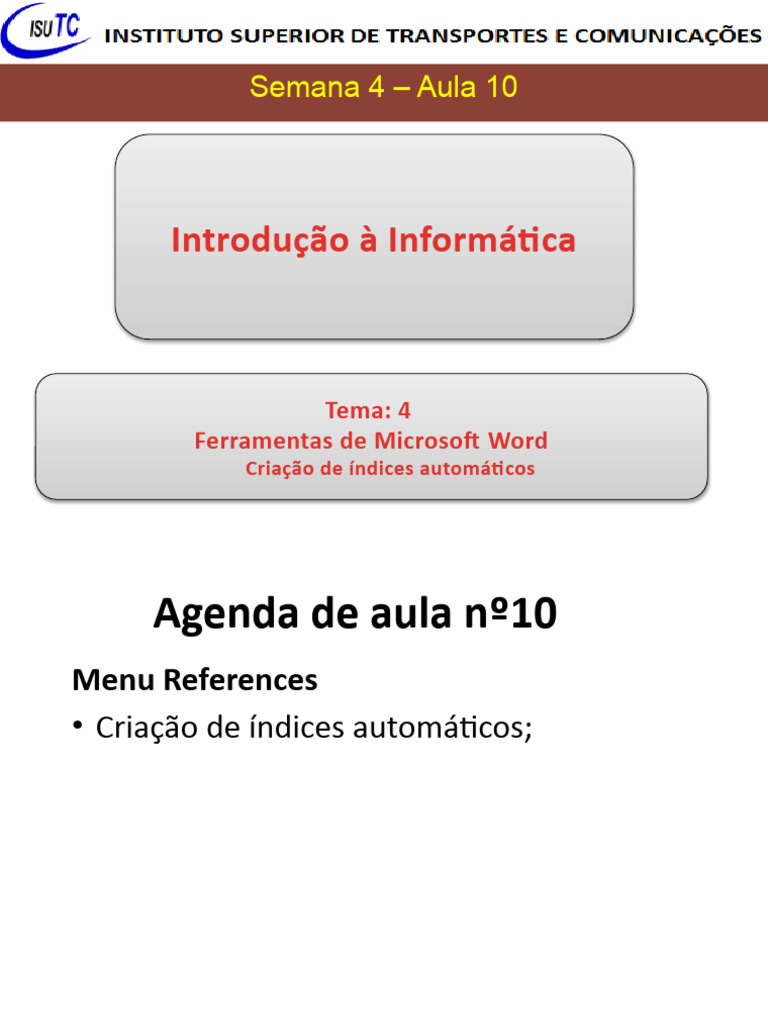 Aula10 - Introducao Informatica | PDF | Carreira e Crescimento
