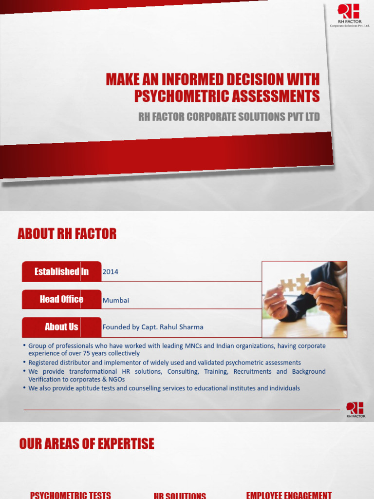 Psychometric Tests for HR Solutions | PDF | Psychometrics | Recruitment