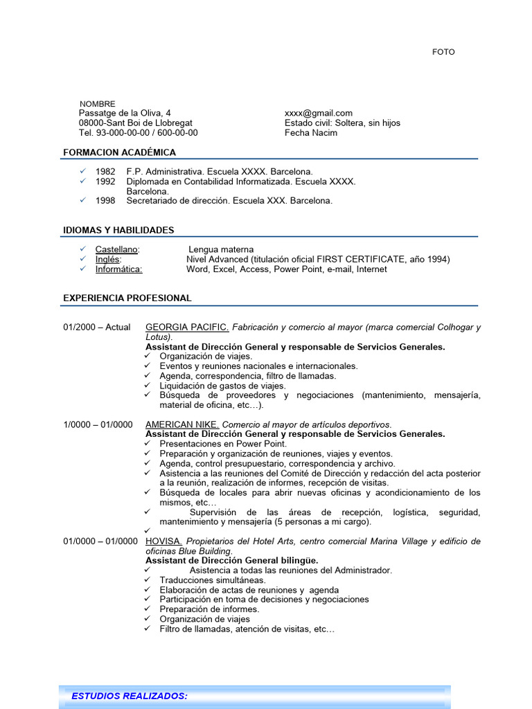CV Muestra Plantilla | PDF