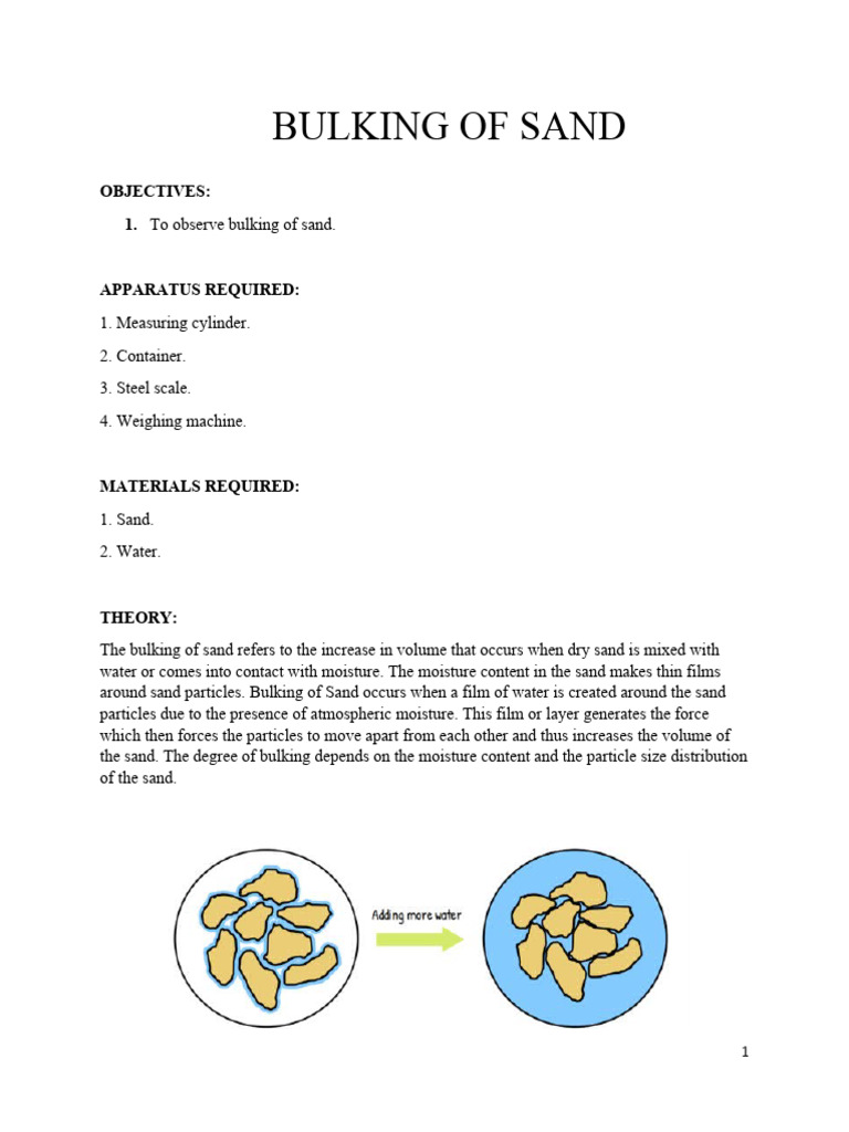 1 Bulking of Sand | PDF