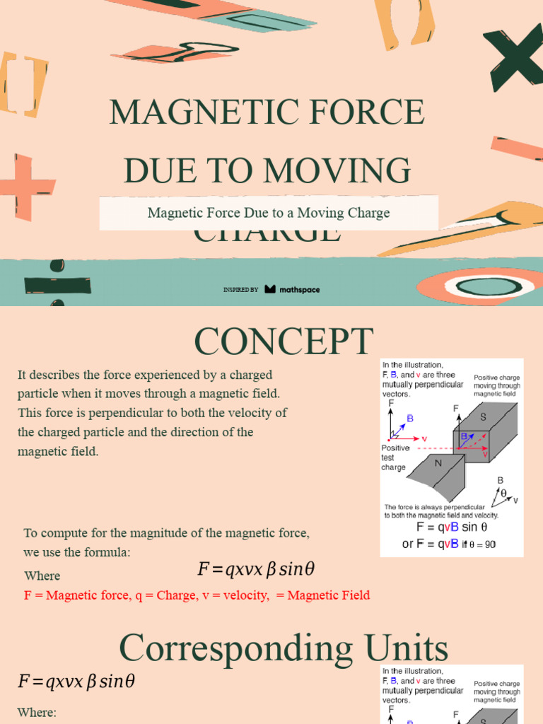 Magnetic Force Due To A Moving Charge | PDF | Magnetic Field | Force
