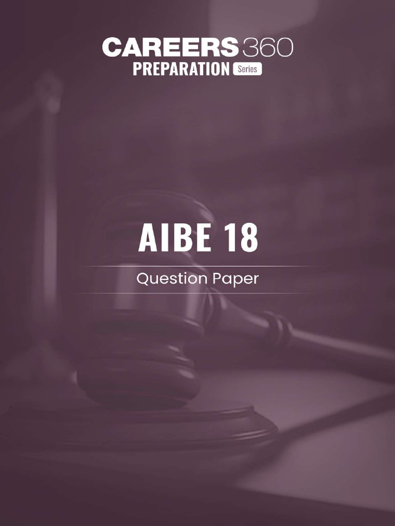 AIBE 18 Question Paper PDF | PDF | Civil Law (Legal System) | Common Law
