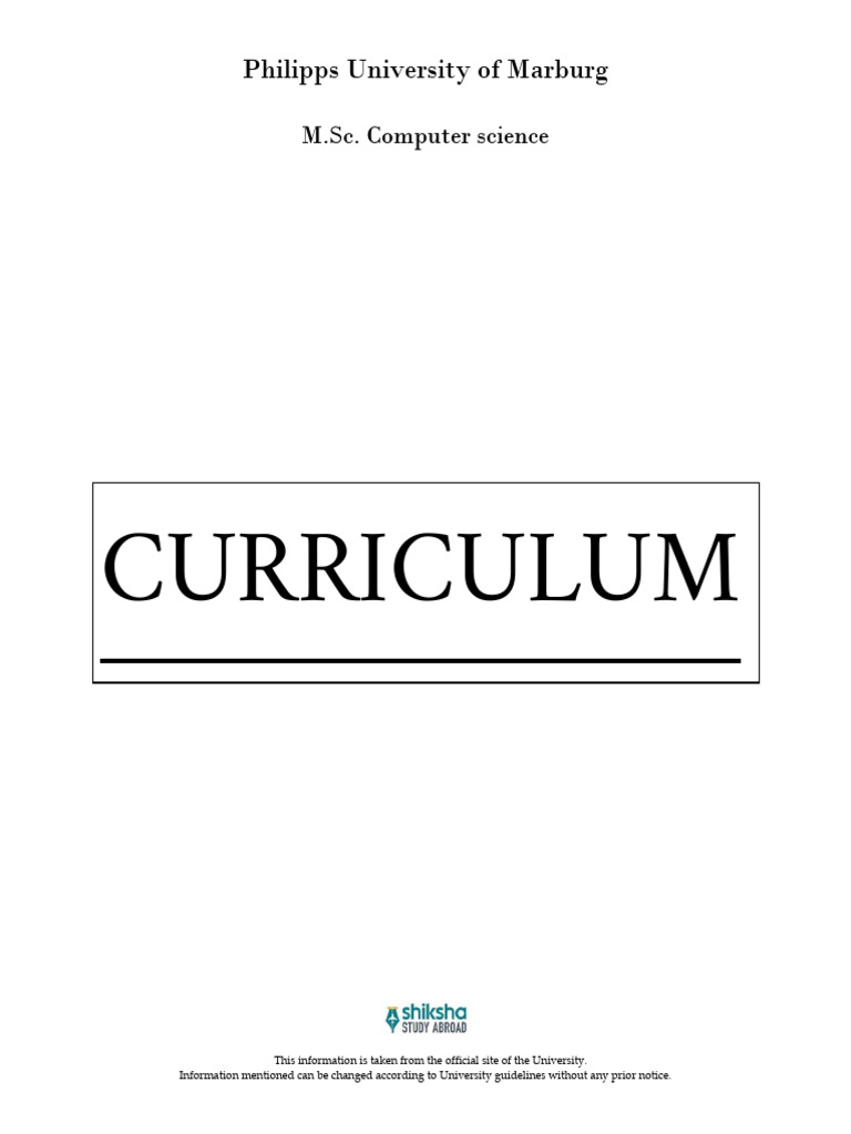 MSc Computer Science Curriculum | PDF | Computer Science | Computer Programming