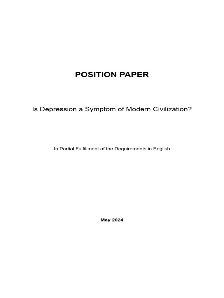 Q4 ENG POSITION PAPER | PDF | Major Depressive Disorder | Pollution