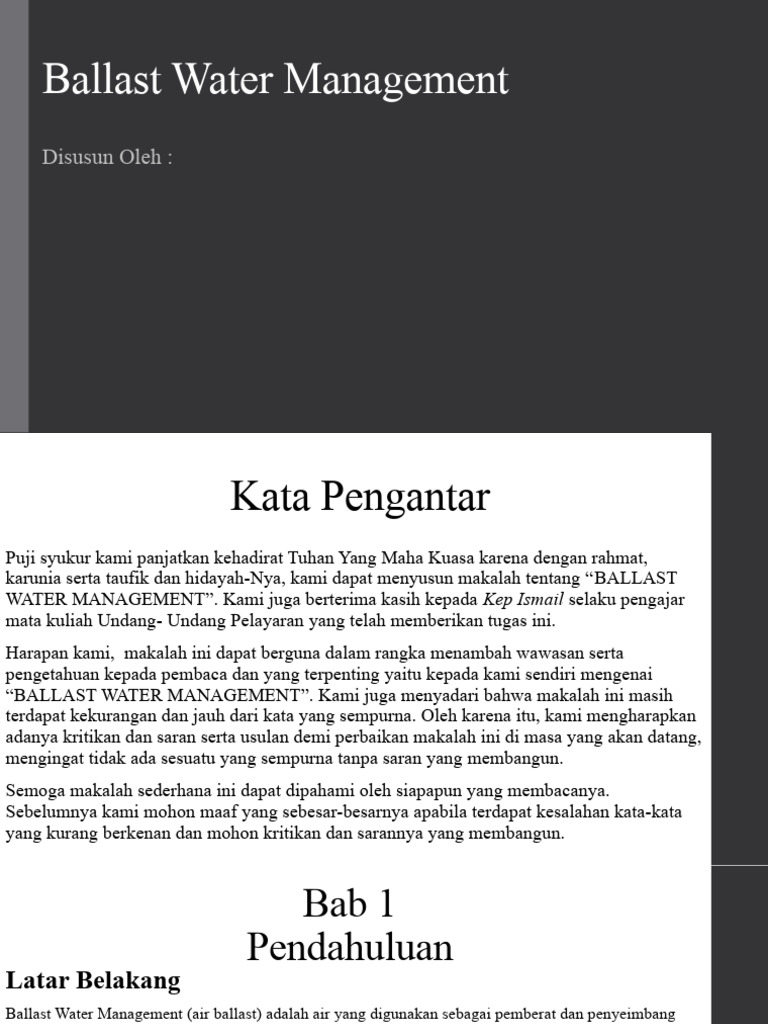 Manajemen Air Ballast Kapal | PDF