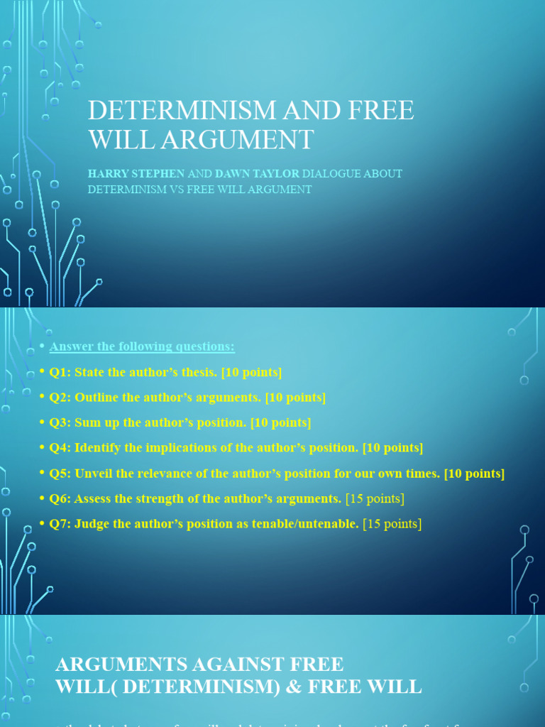 Determinism and Free Will Argument | PDF | Free Will | Determinism