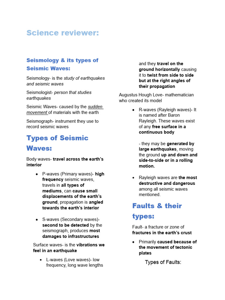 Science Reviewer | PDF | Seismology | Earthquakes