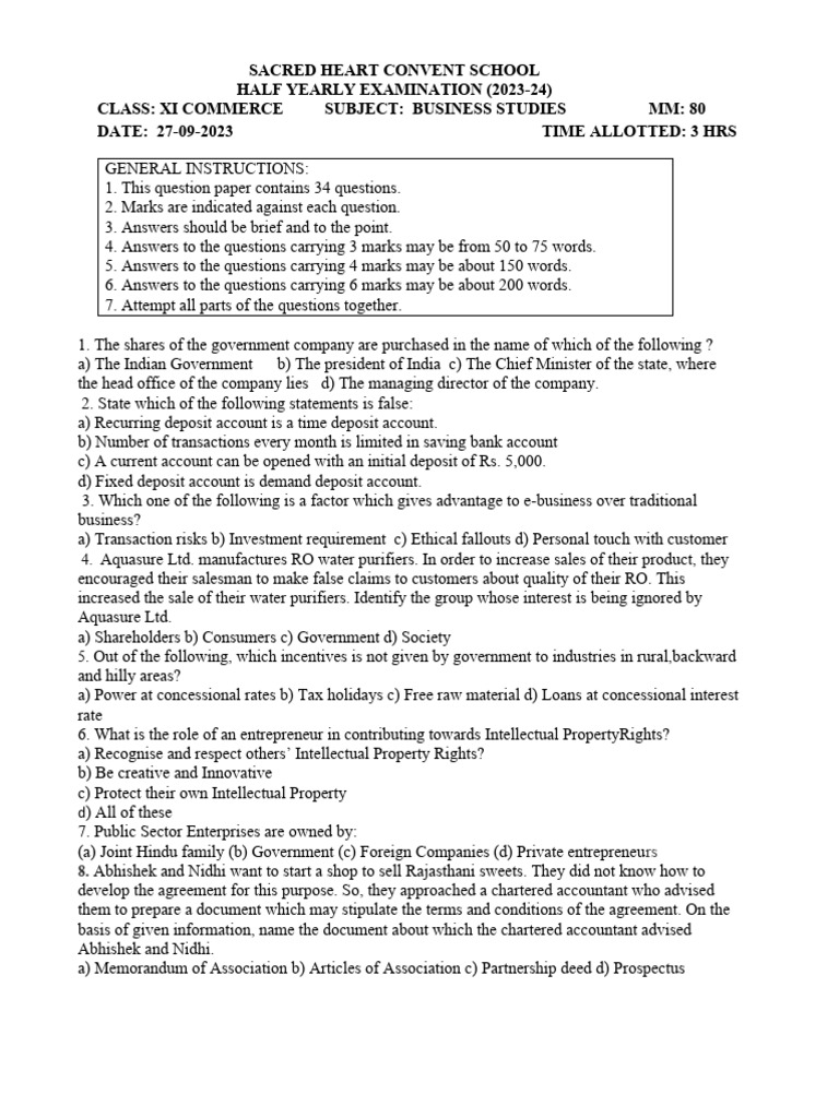 Septemer Exam of Business Class11 Set B | PDF | Transaction Account | Banks